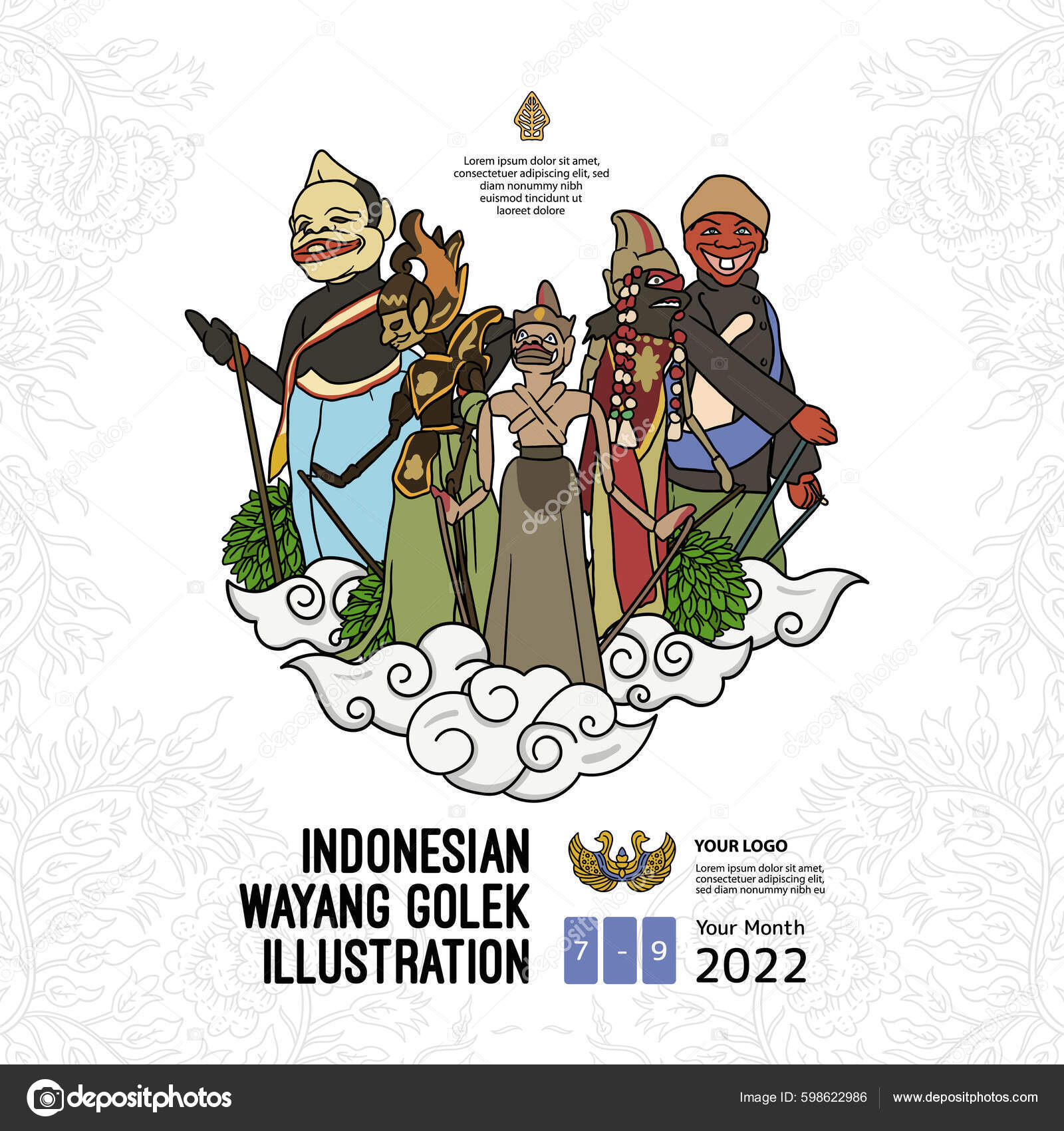 Indonesian Wayang Golek Illustration White Background Stock ...