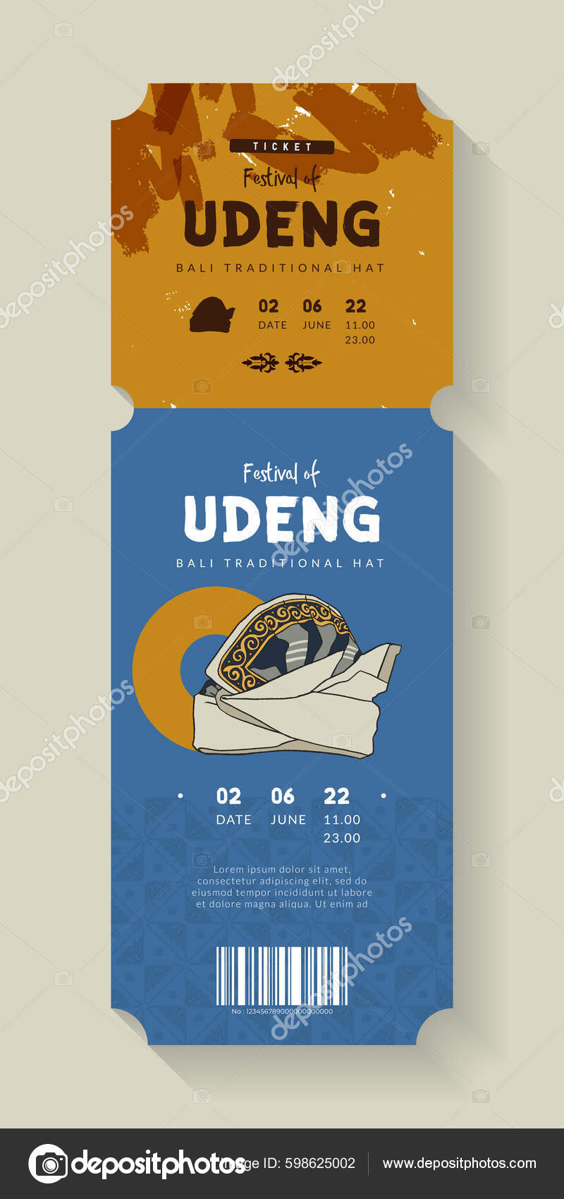 Udeng Balinese Traditional Hat Hand Drawn Illustration Indonesia ...