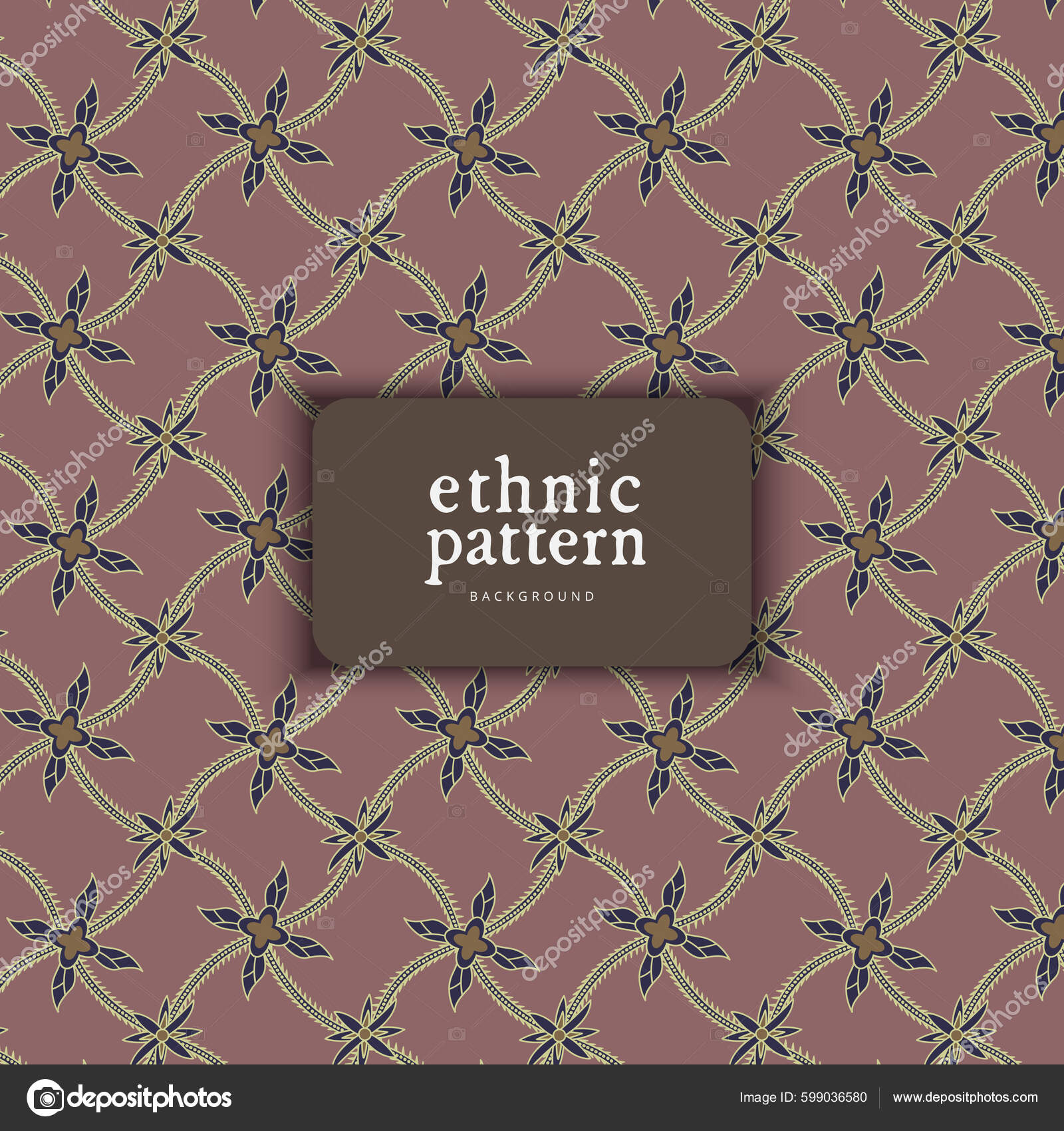 Javenese Flower Pattern Indonesian Batik Ethnic Pattern Design ...