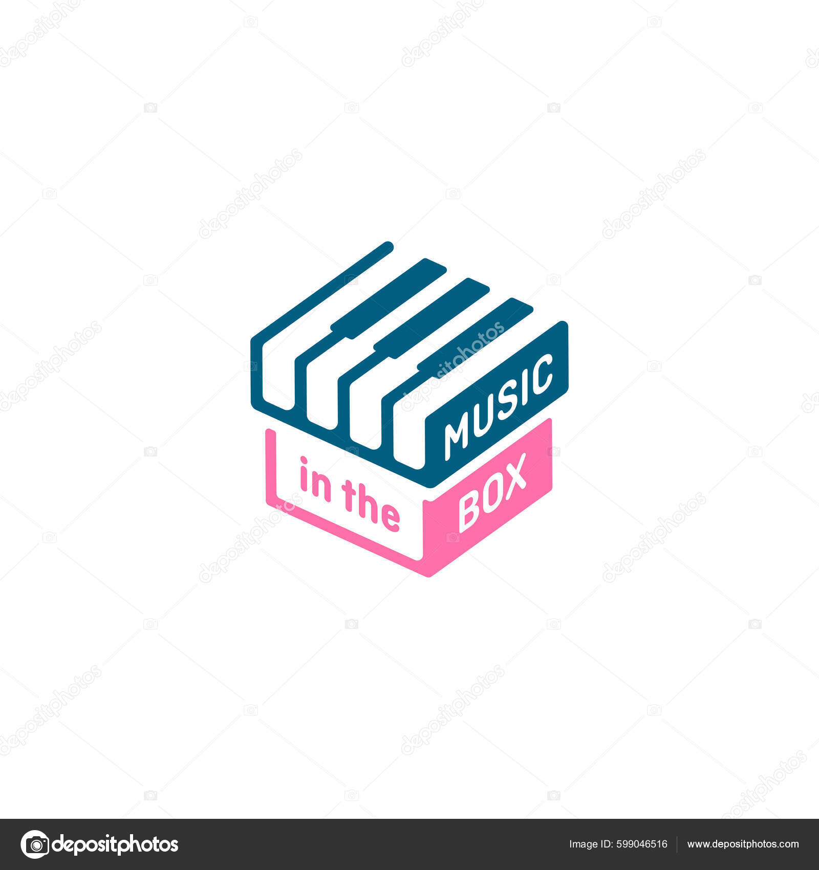 Music Box Logo Stylized Piano Keyboard Logo Design Element Musical ...