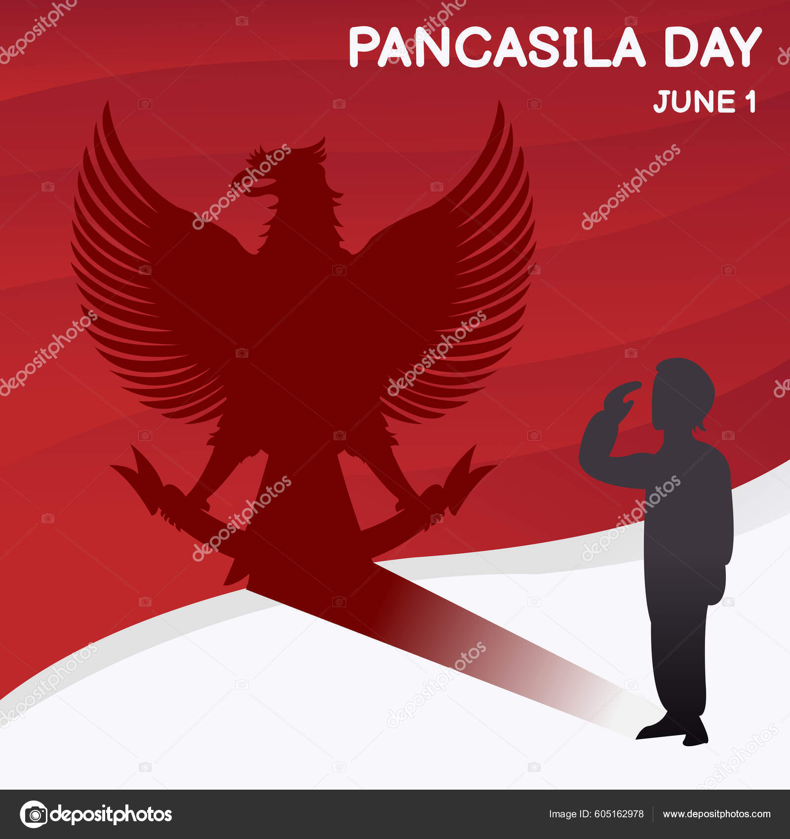 Illustration Vector Graphic Silhouette Saluting Flag Displaying Symbol ...