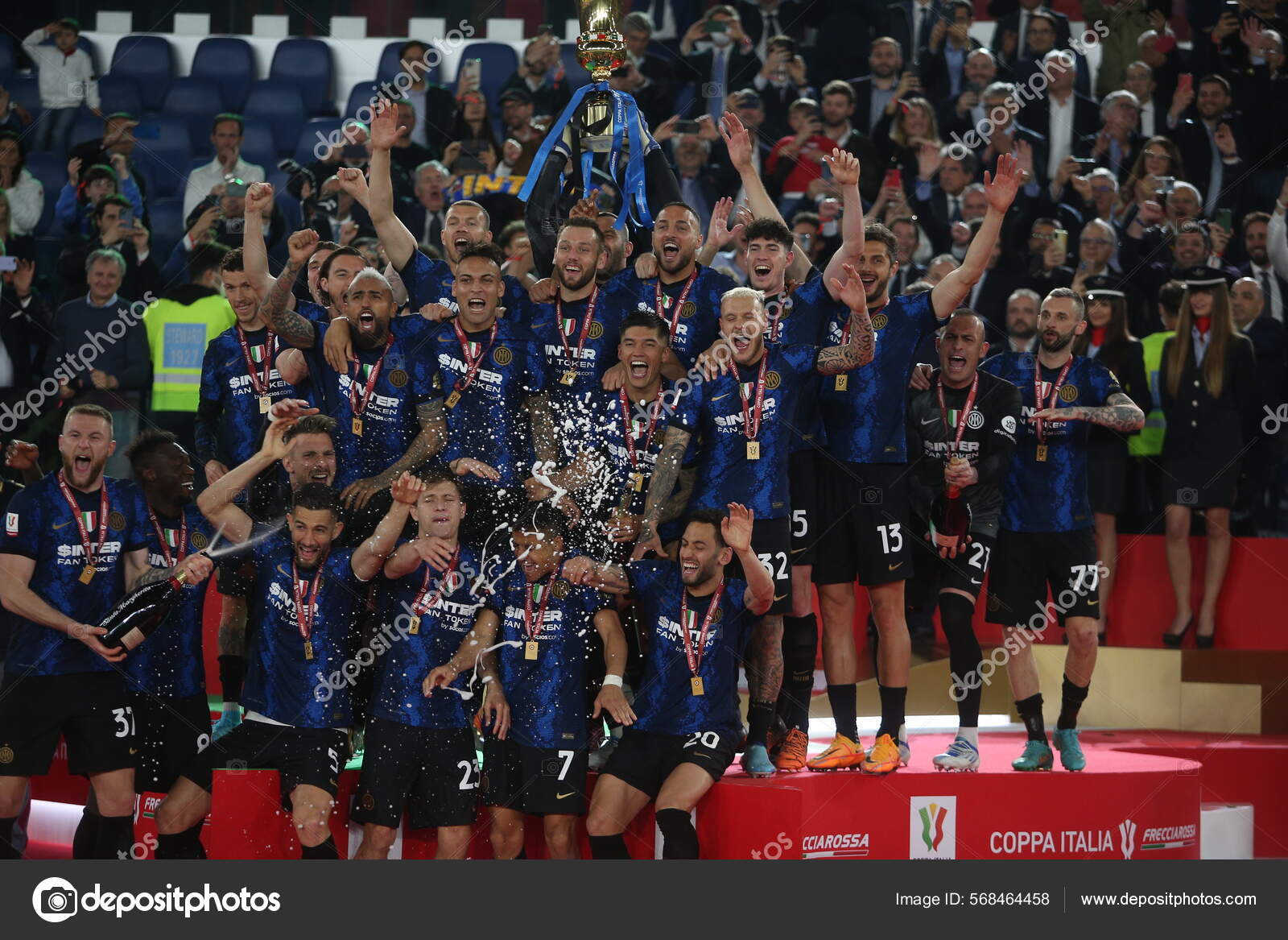 Rome Italy 2022 Inter Wins Italian Cup Awarded Football Match – Stock ...