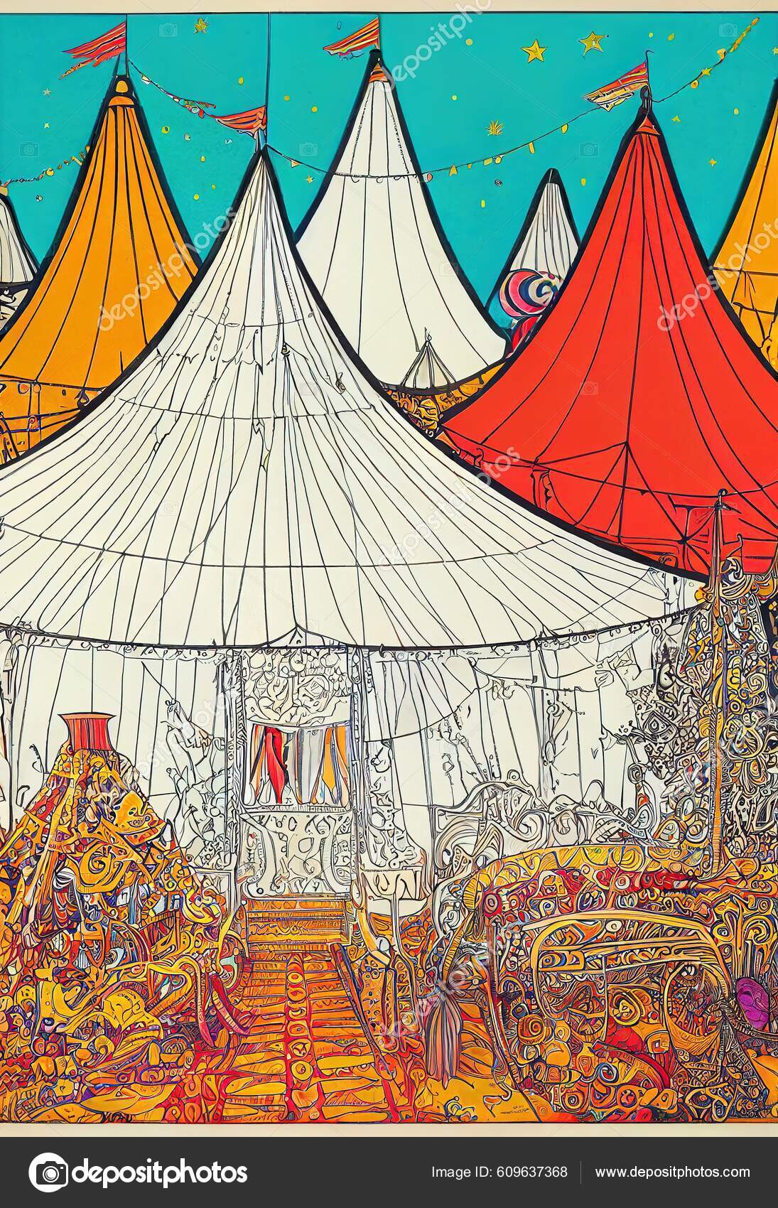 Inside Circus Tent Drawing