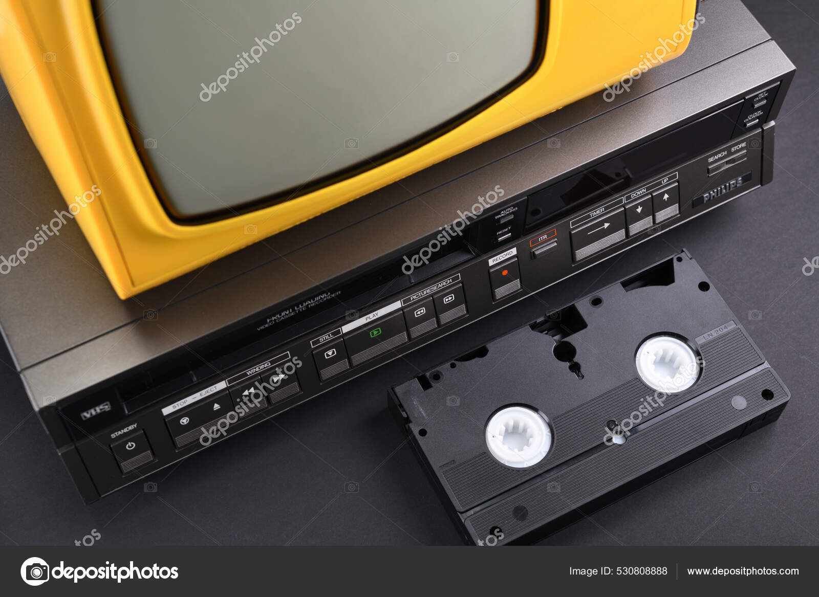 Berlin Germany 2020 Old Yellow Vintage Philips Vr6460 Vcr 1985 — Stock ...