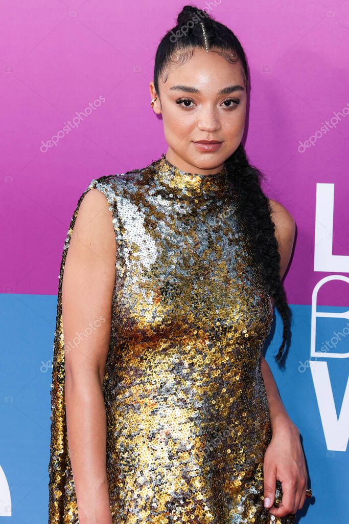 Australian actress Aisha Dee arrives at the Los Angeles Premiere Of ...