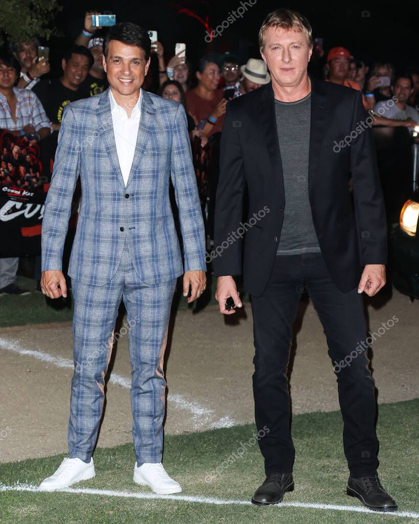 American actors Ralph Macchio and William Zabka arrive at the Los ...