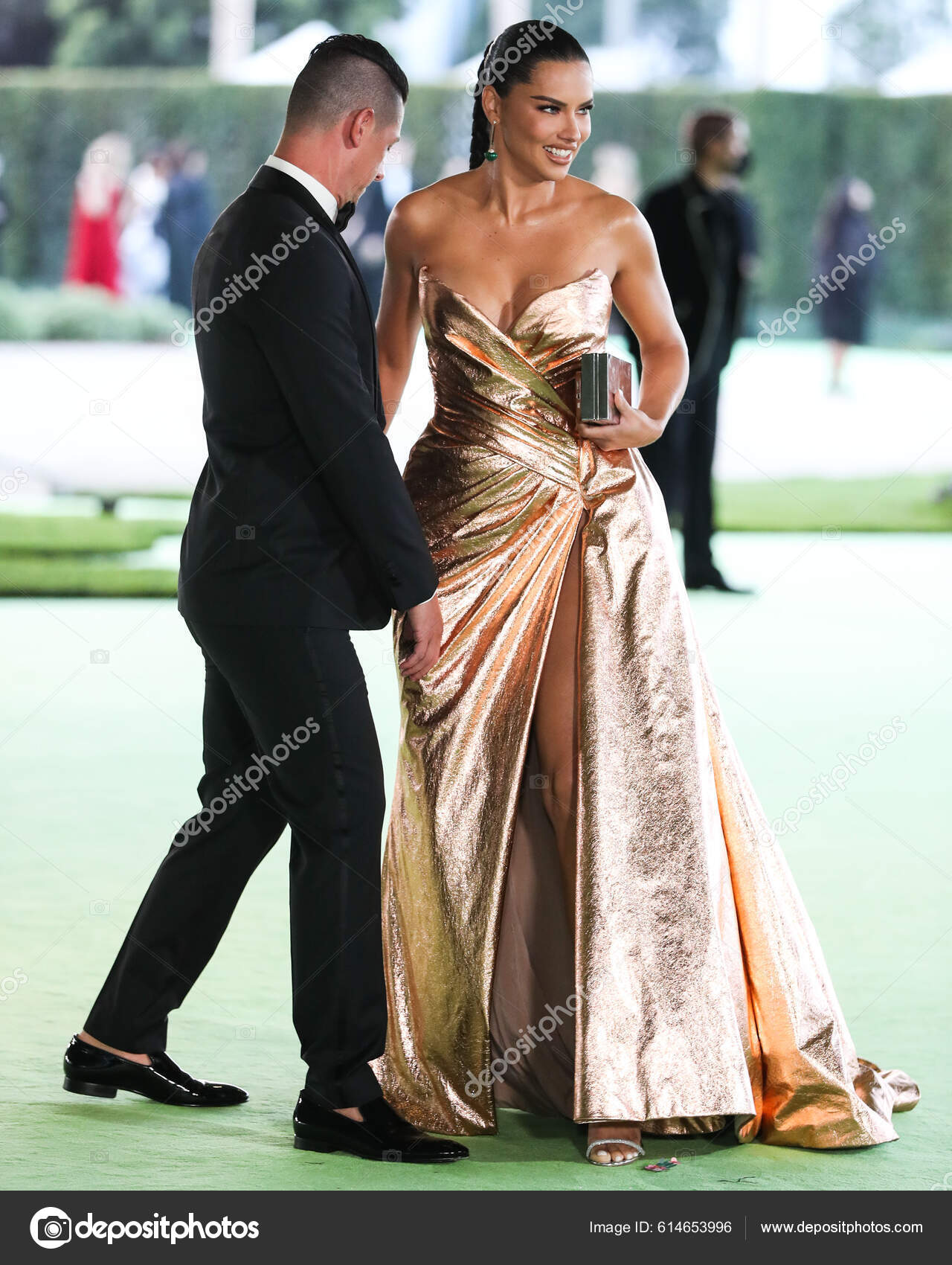 Andre Iii Girlfriend Model Adriana Lima Wearing Nicolas Jebran Dress ...