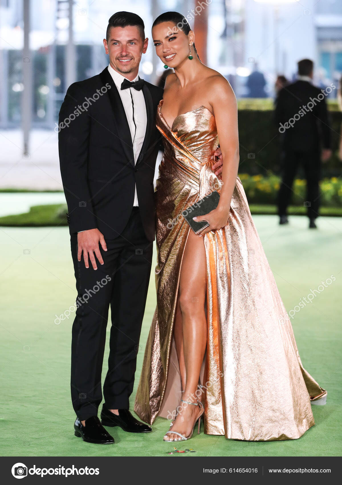 Andre Iii Girlfriend Model Adriana Lima Wearing Nicolas Jebran Dress ...