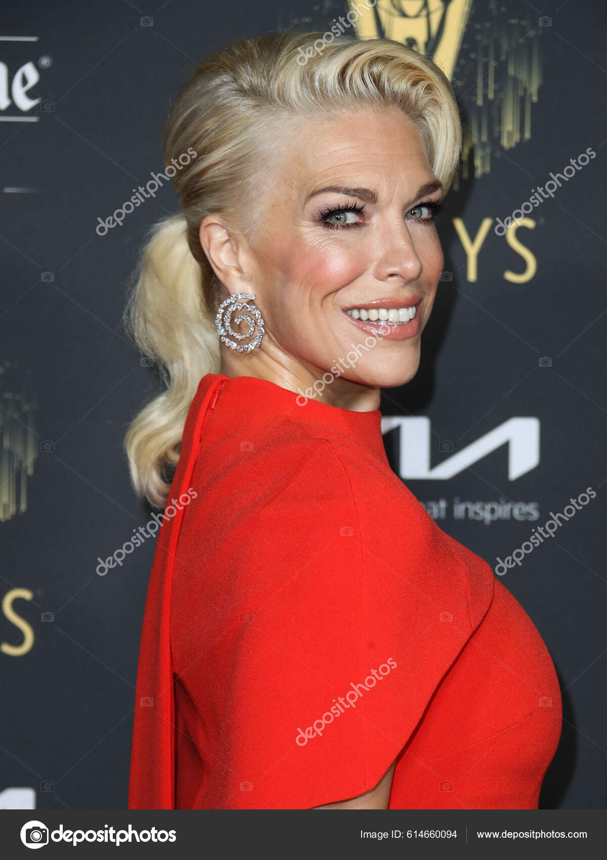 Actress Hannah Waddingham Wearing Safiyaa Dress Arrives Television ...