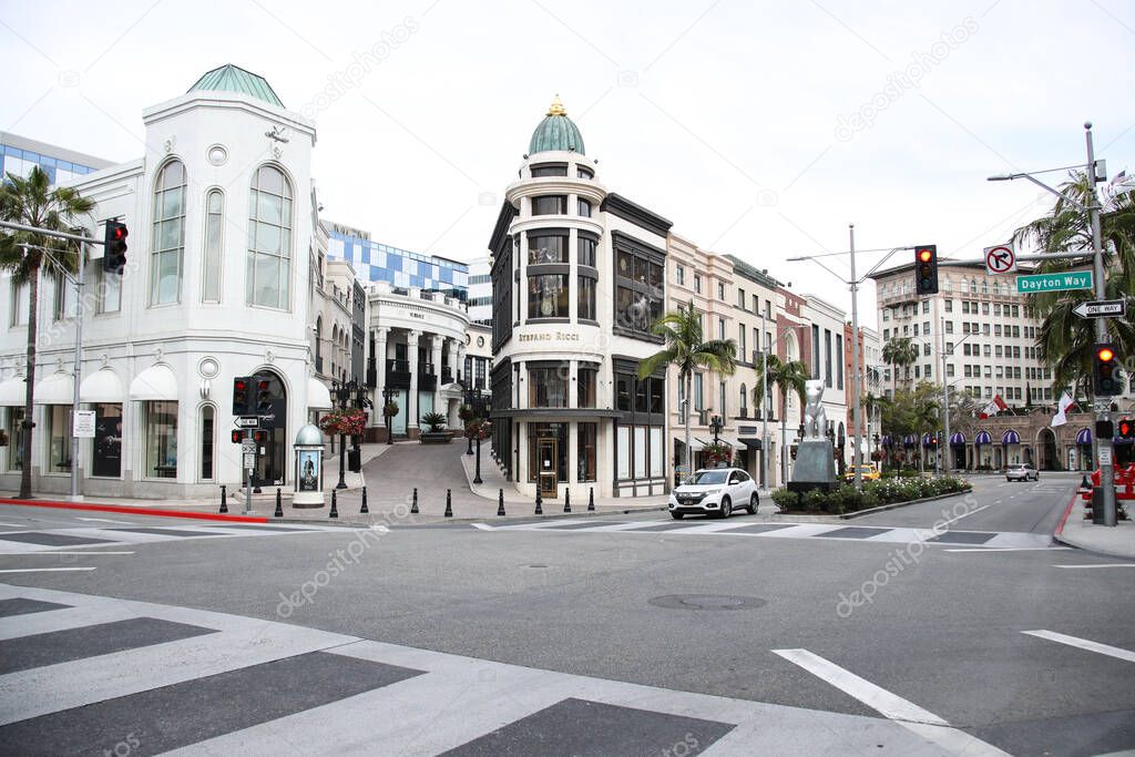 Vista de Rodeo Drive el 31 de marzo de 2020 en Beverly Hills, Los ...