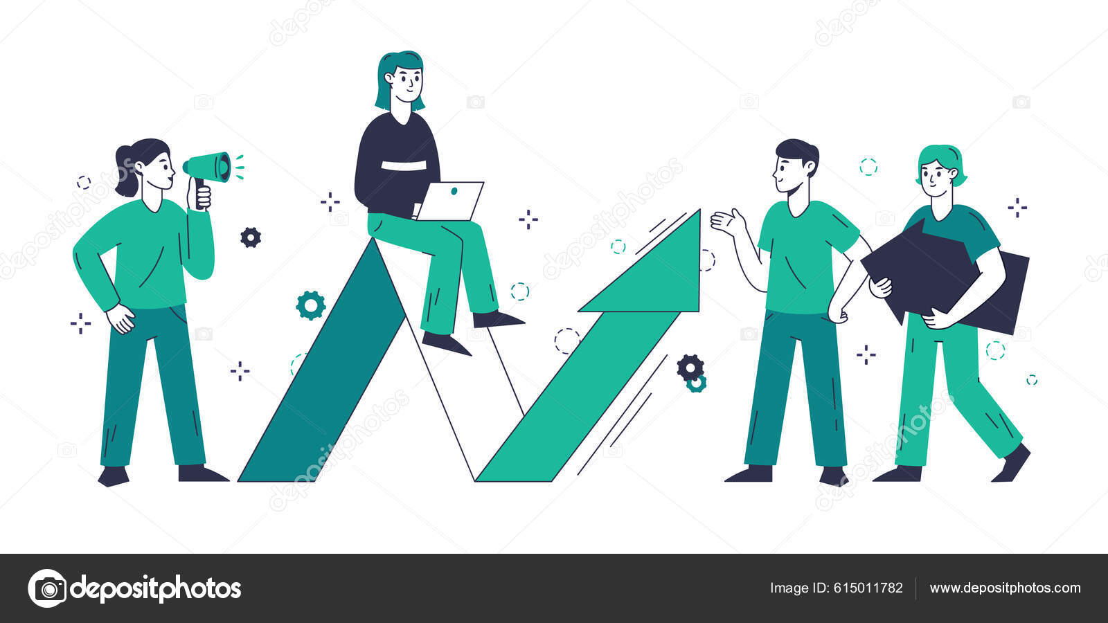 Company Growth Strategy Concept Leadership Business Goal Achievement ...