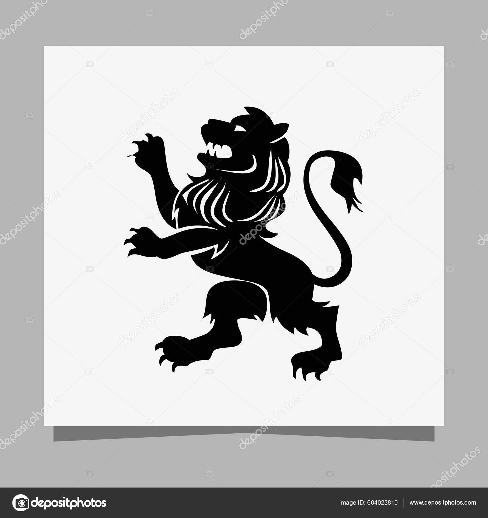 Black Lion Logo White Paper Shadow Perfect Business Logos Business ...