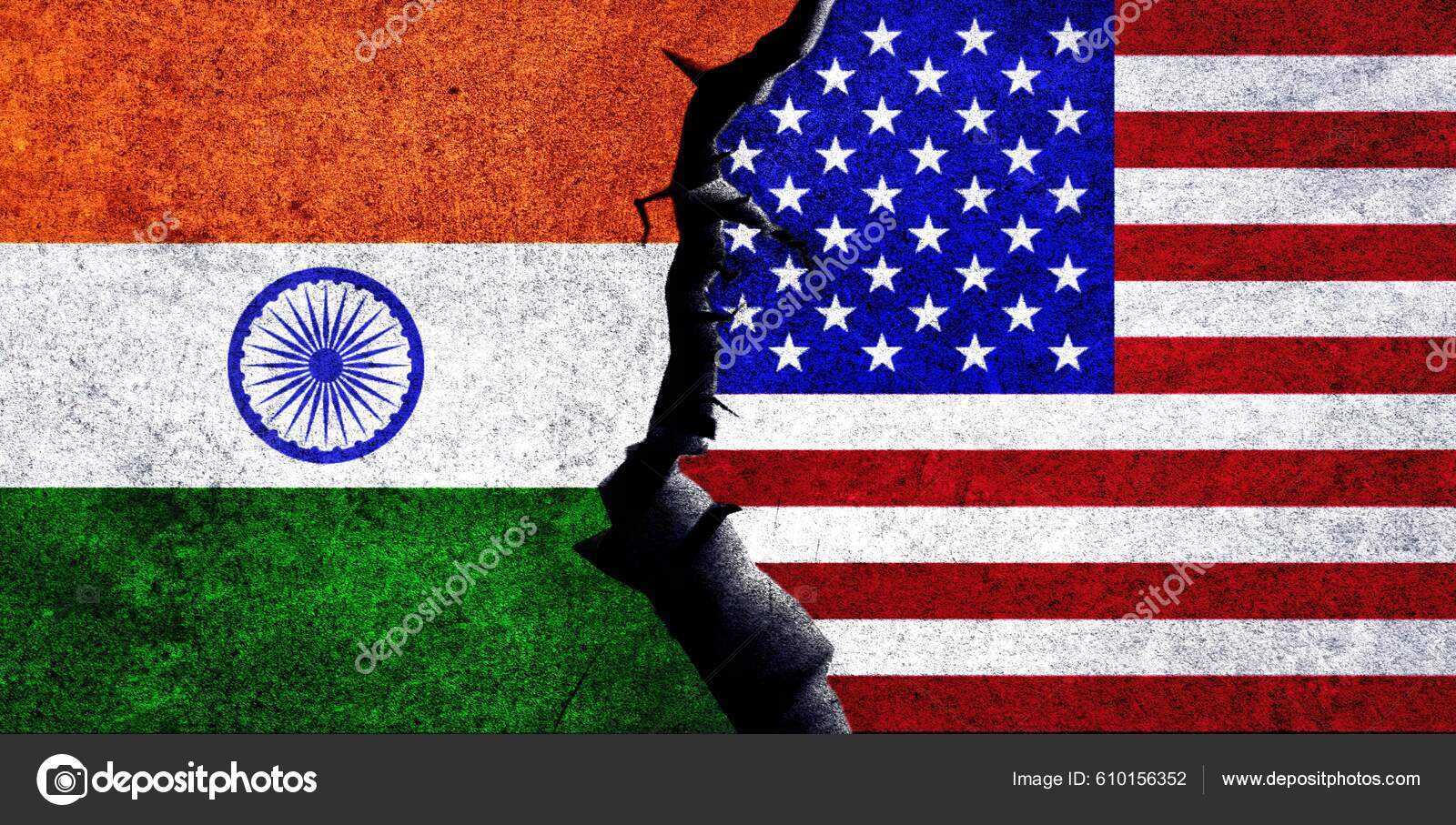Usa India Flags Together India United States America Relation Conflict ...