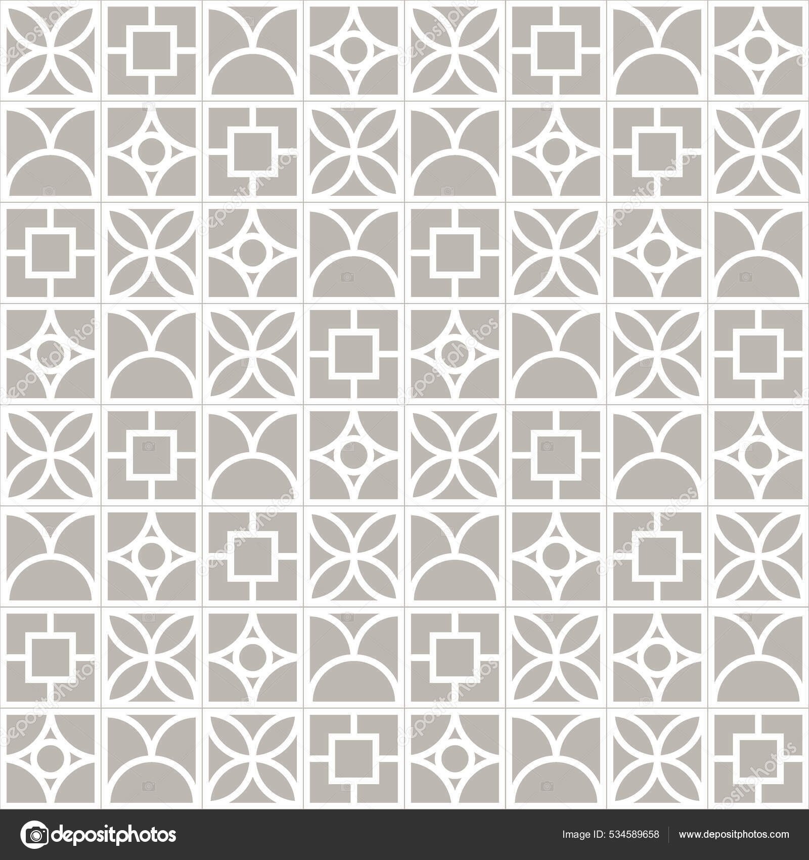 Simple geometric pattern of squares. White lines on a gray background ...