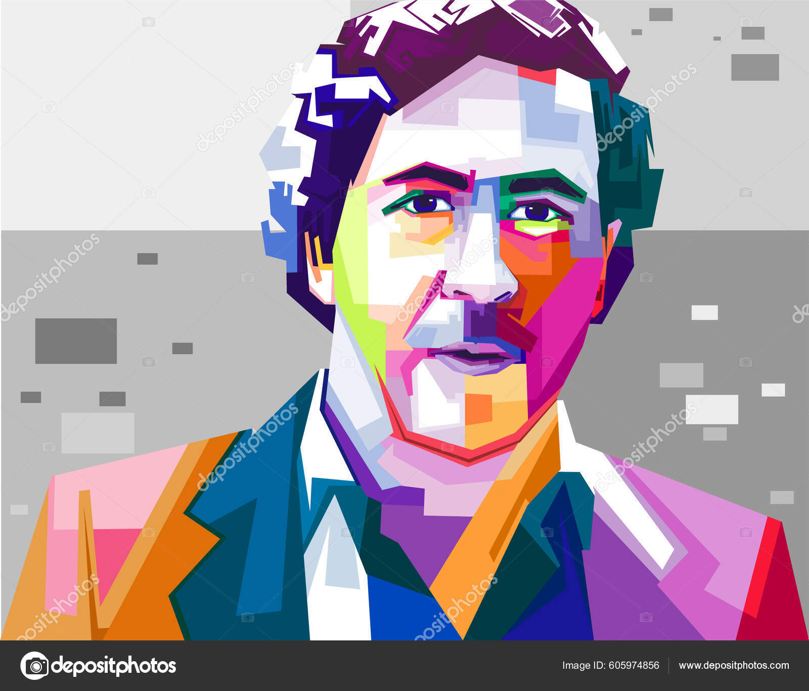 Cocaine King Pablo Escobar Vector Illustration Isolated Style ...