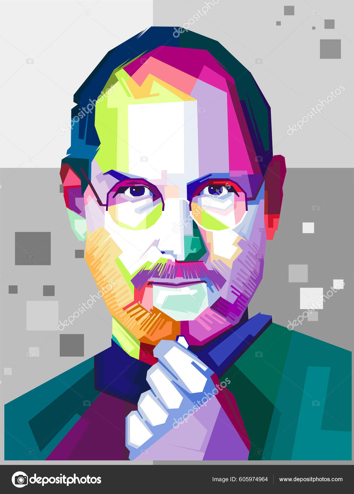 Steve Jobs Vector Illustration Art Colour Face Design Template 스톡 벡터 ... Steve Jobs Vector Illustration Art Colour Face Design Template 스톡 벡터 ...