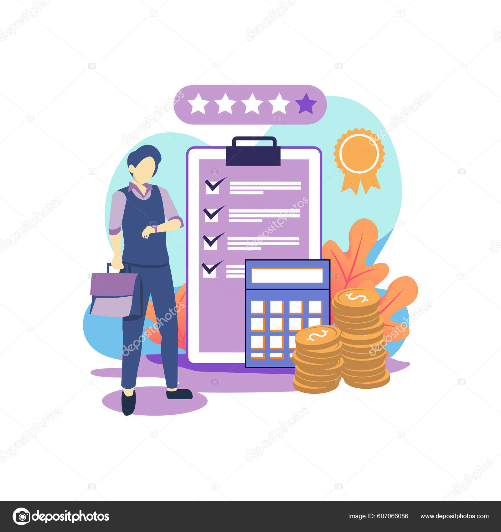 Quality Work Flat Style Illustration Design Stock Vector by ...