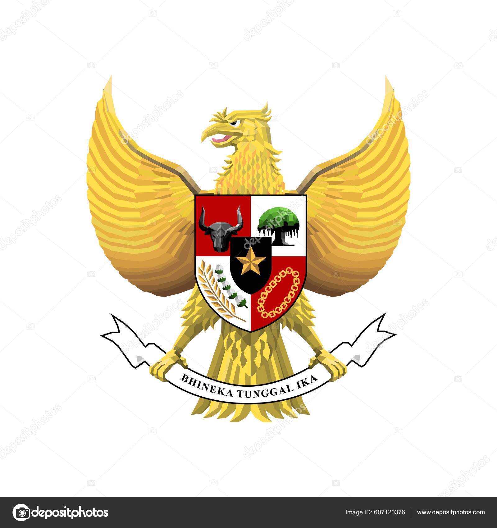 Garuda Pancasila Lowpoly Style Illustration Vector Design Stock ...