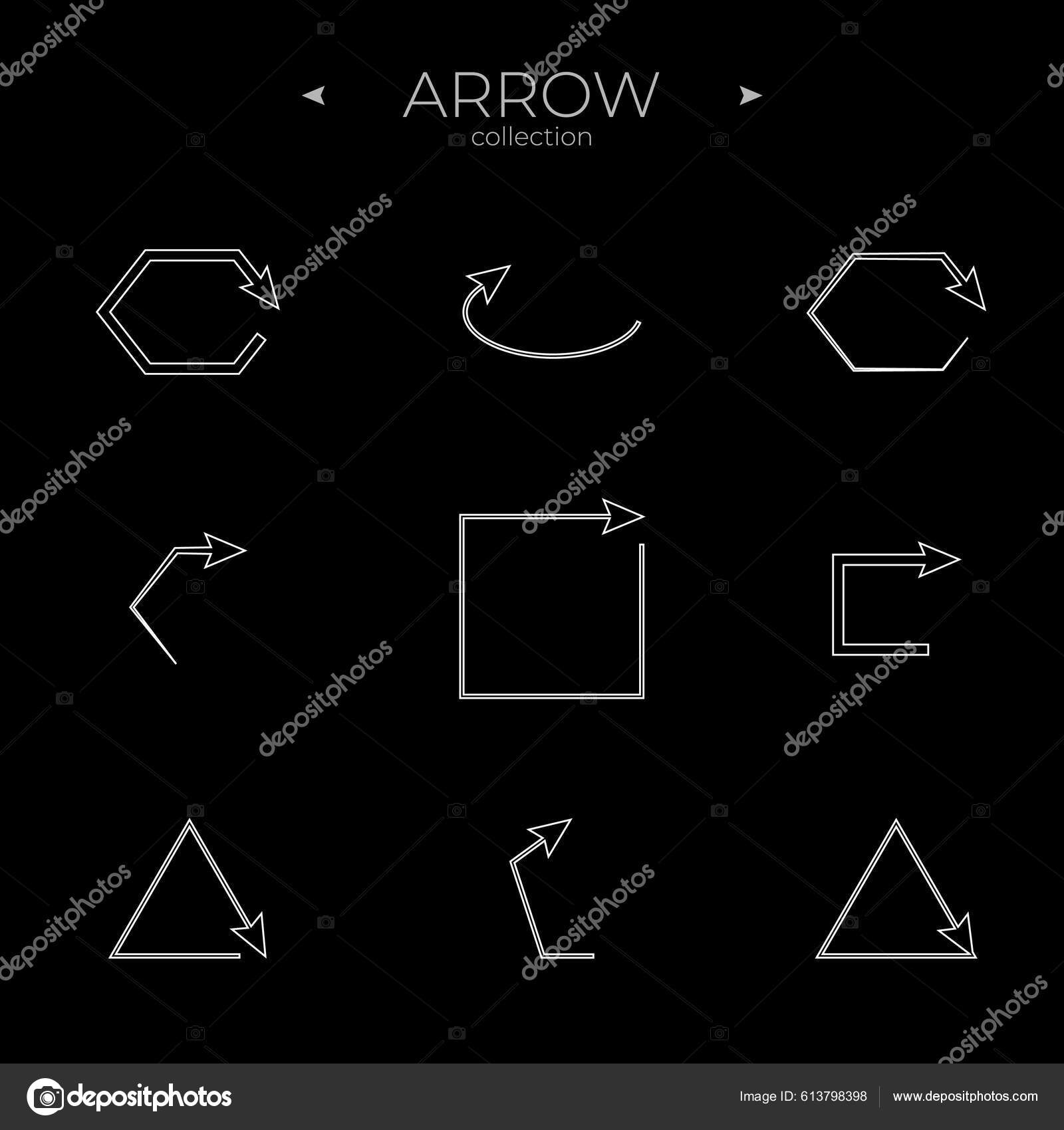 Prosty Zestaw Ikon Strzałek Zestaw Ikon Wektora Strzałki Nowoczesne ...