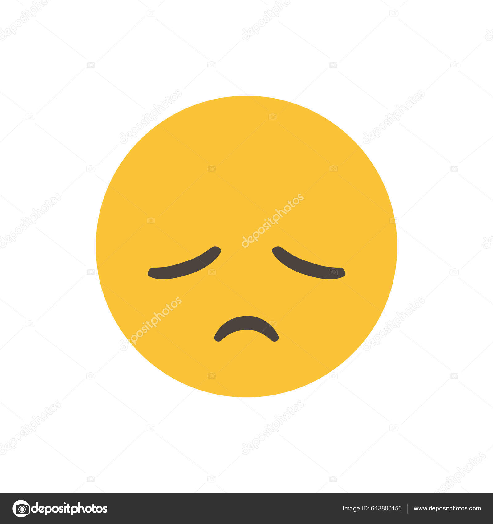 Cara Triste Triste Triste Ícone Vetorial Estilizado Emoticon Realista ...