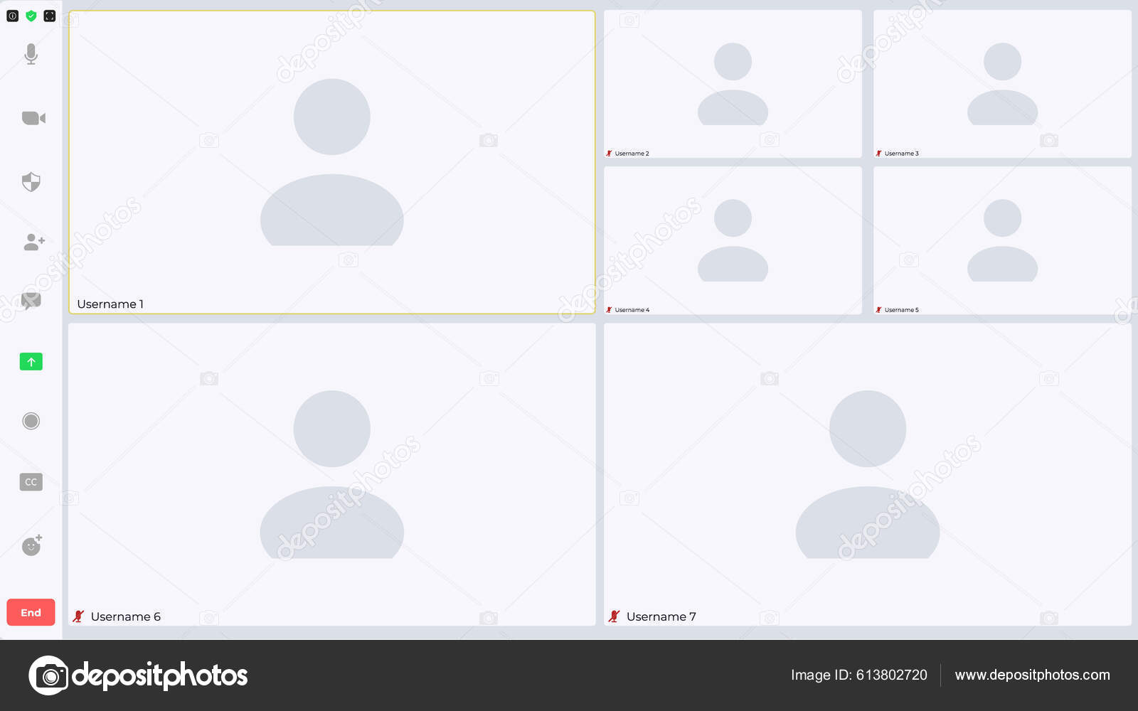 Template Video Conference User Interface Video Conference Calls Window ... Template Video Conference User Interface Video Conference Calls Window ...