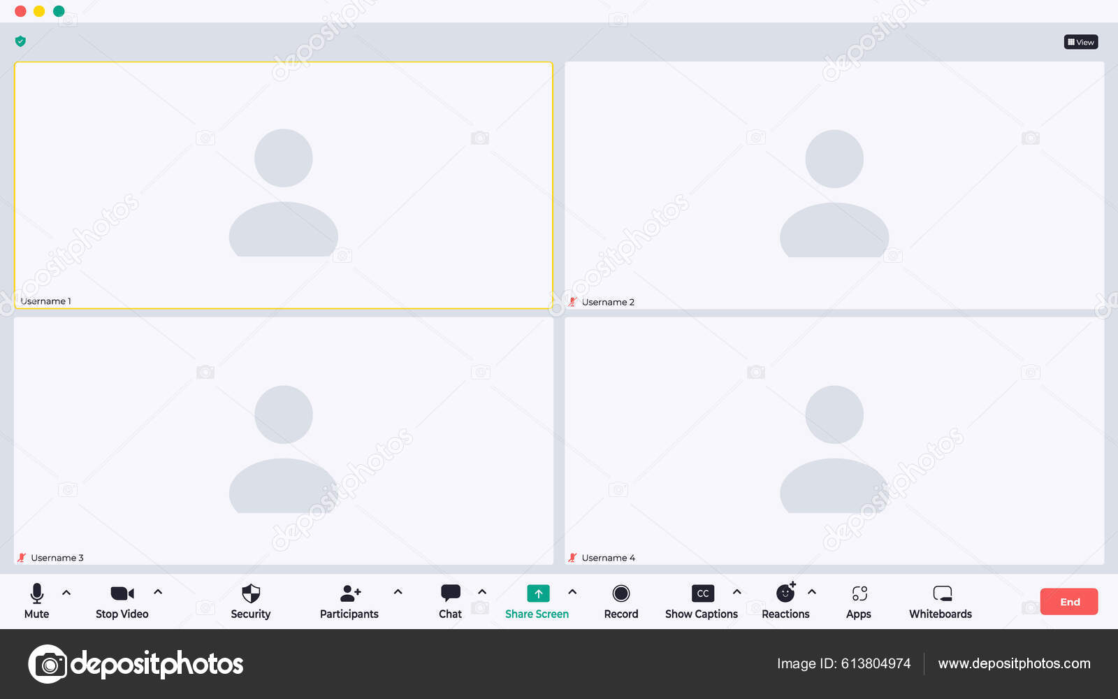 Group Video Meeting User Interface Video Conference Calls Window ...