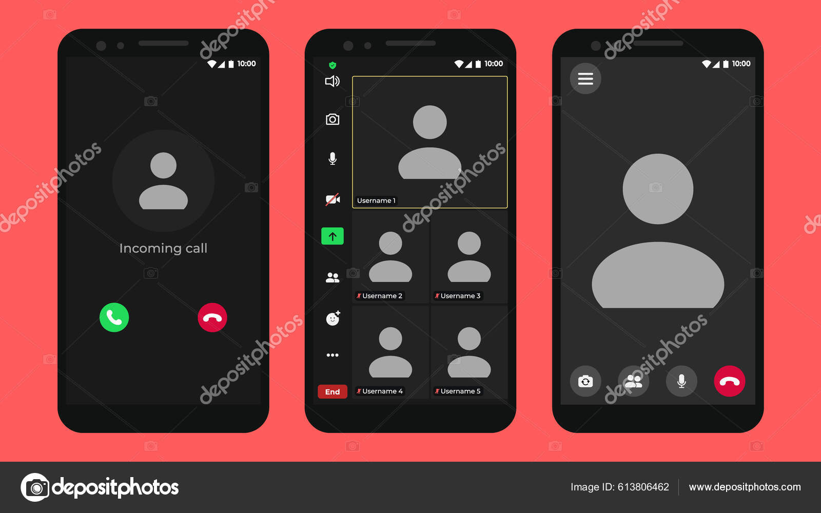 Video Conference User Interface Video Calls Window Overlay Zoom ...