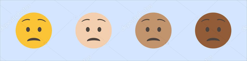 Cara Fruncida Megafrown Decepción Ilustración Vectorial Diseño Carácter ...