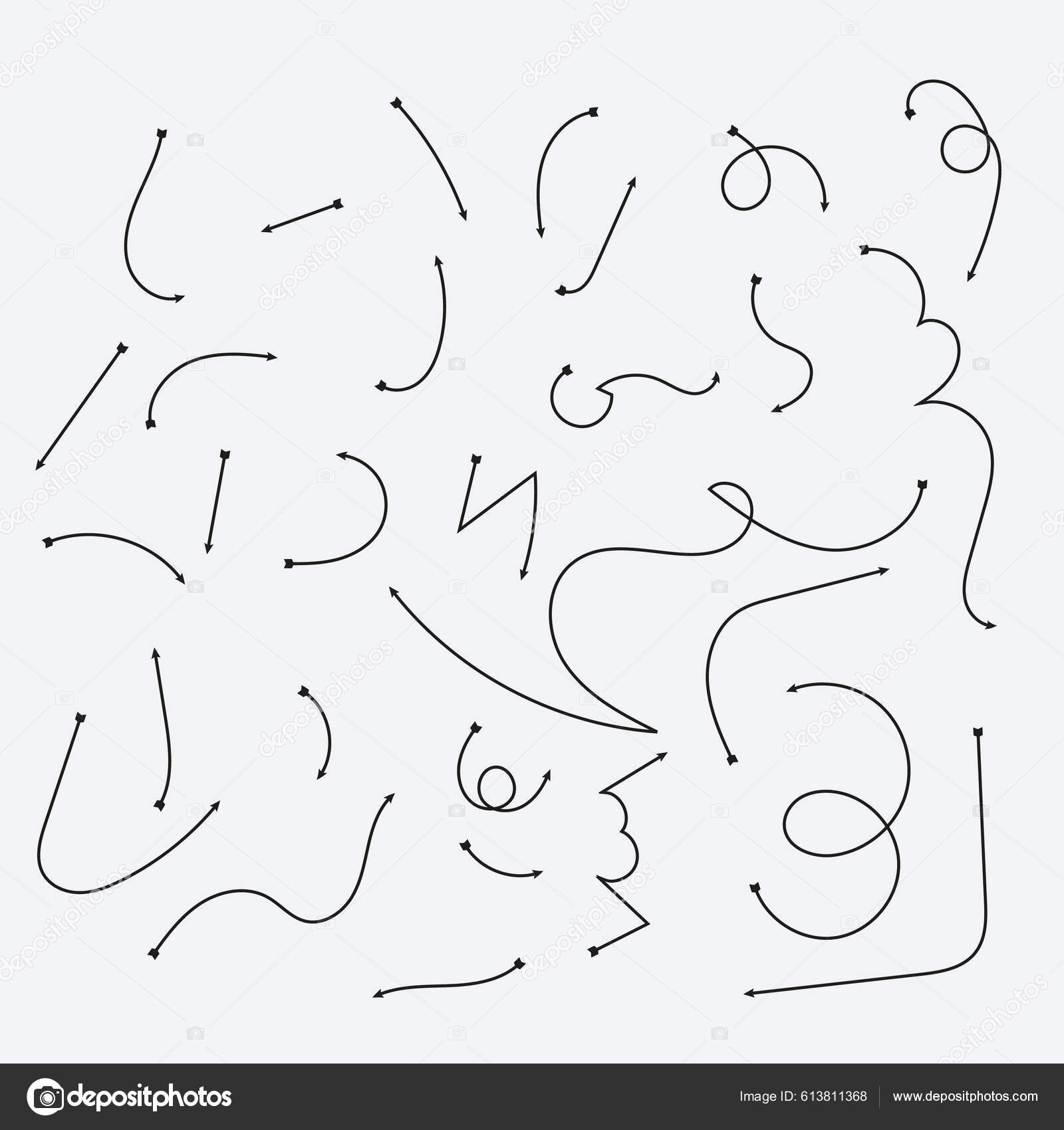 Doodle Vector Arrow Set Infographic Elements Isolated Background Direction Pointers Stock Vector ...