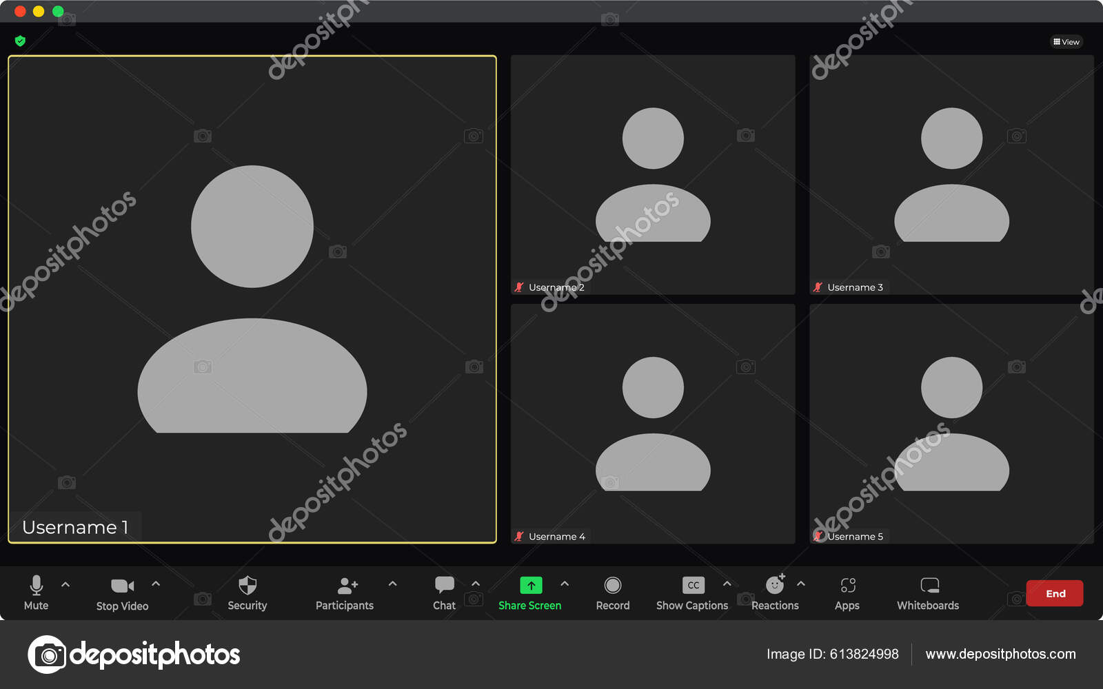 Video Chat User Interface Application Social Communication Video Call ...