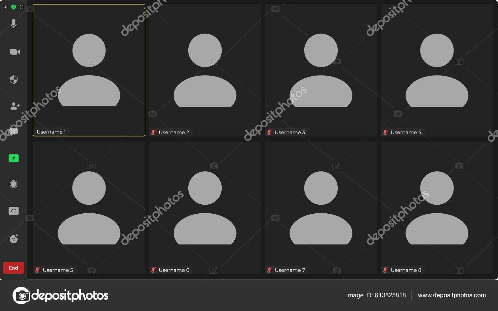 Video Conference Calls Window Overlay Application Social Communication ...