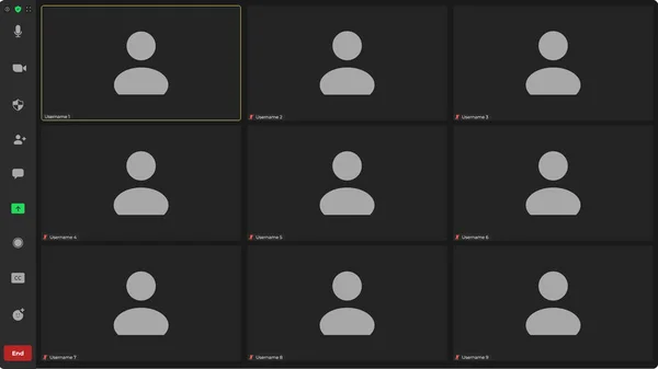 Video Conference User Interface Online Conference Meeting Call Window App Stock Vector by ...