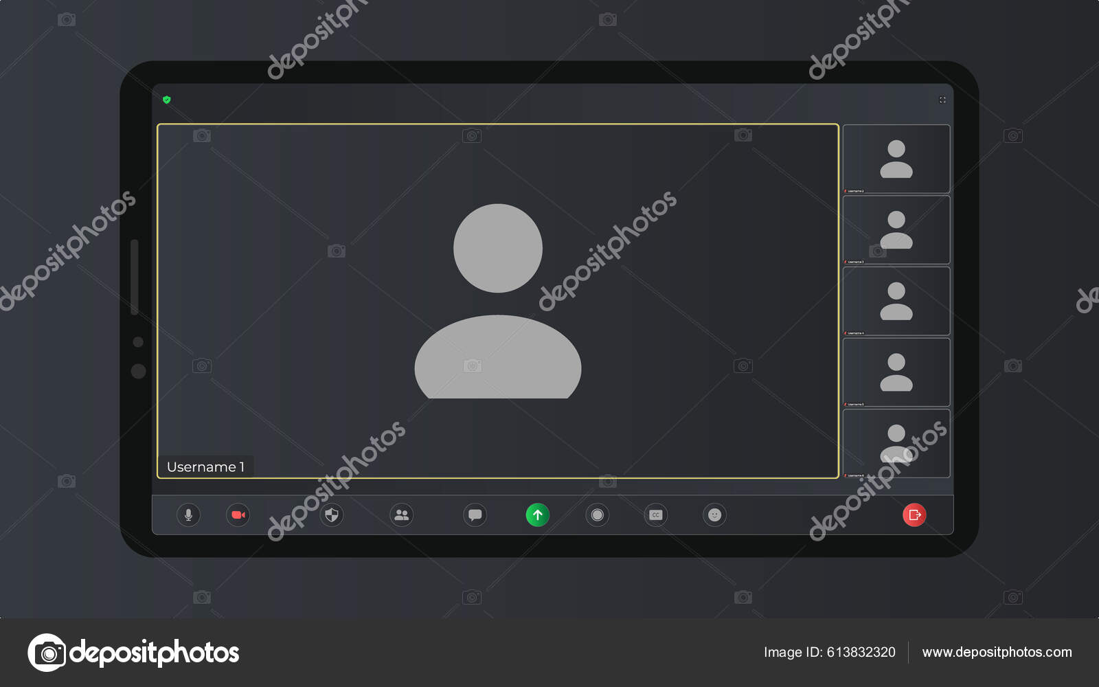 Template Video Conference User Interface Video Calls Window Overlay ...