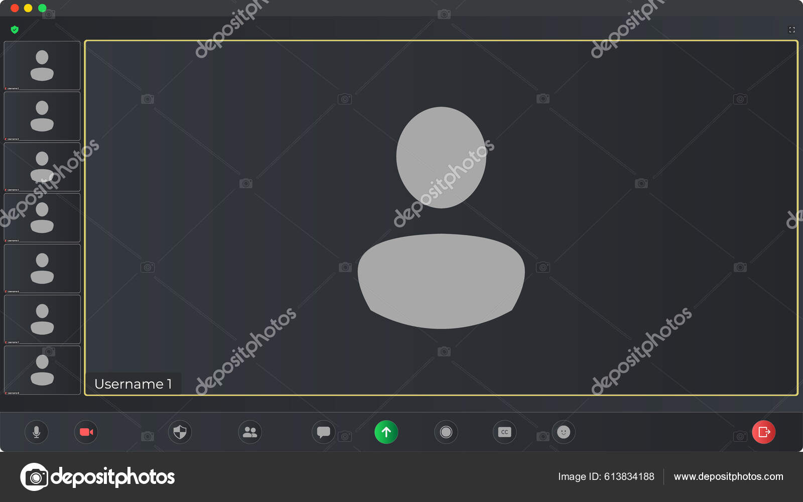 Video Conferencing User Interface User Web Video Call Window Call Stock ...