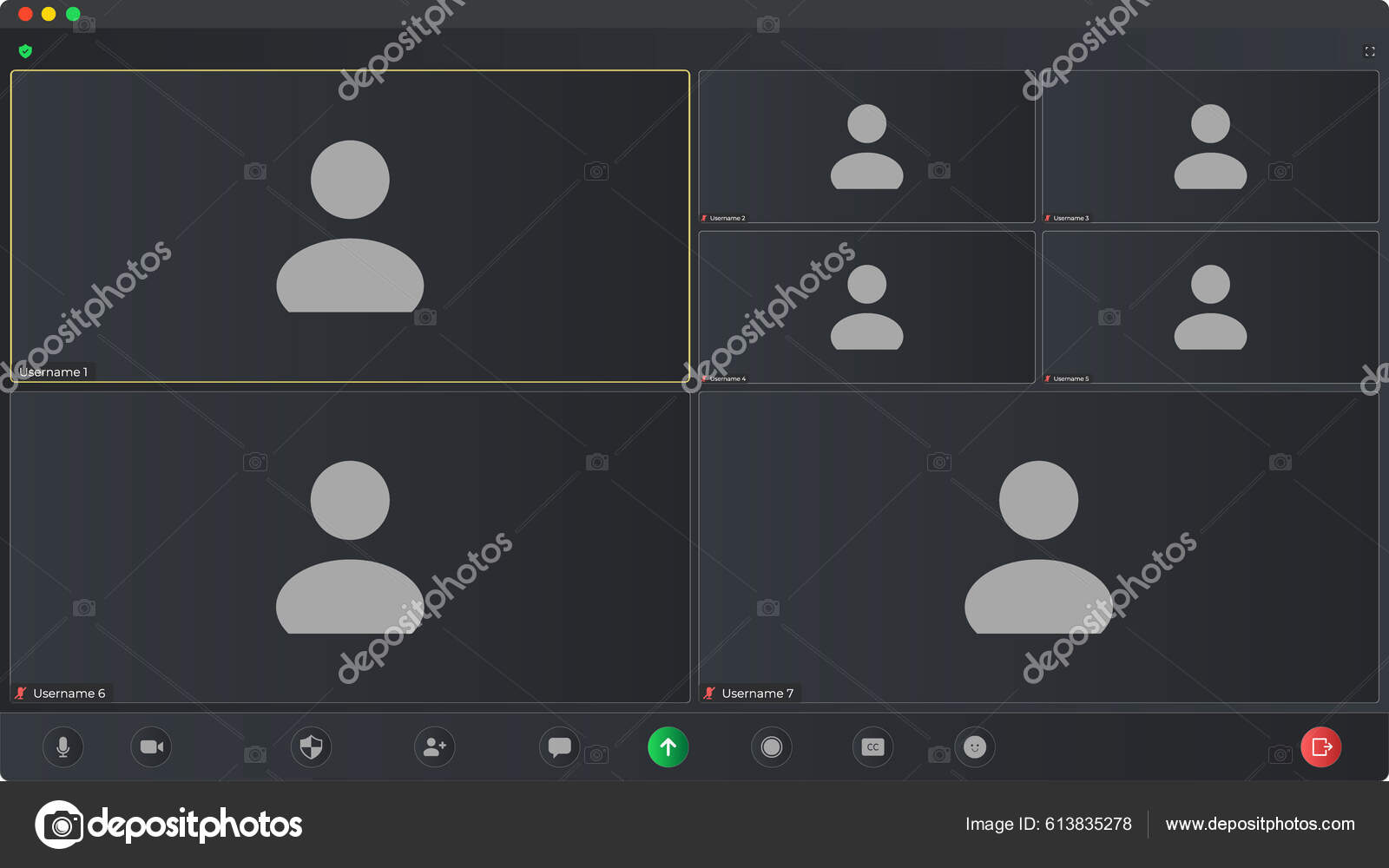 Online Video Call Interface Template User Icon Application Social Communication Stock Vector by ...