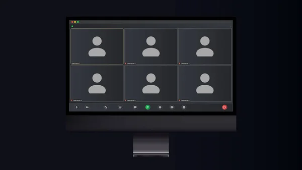 Video Conference User Interface Video Call Screen Interface Template Application Stock Vector by ...