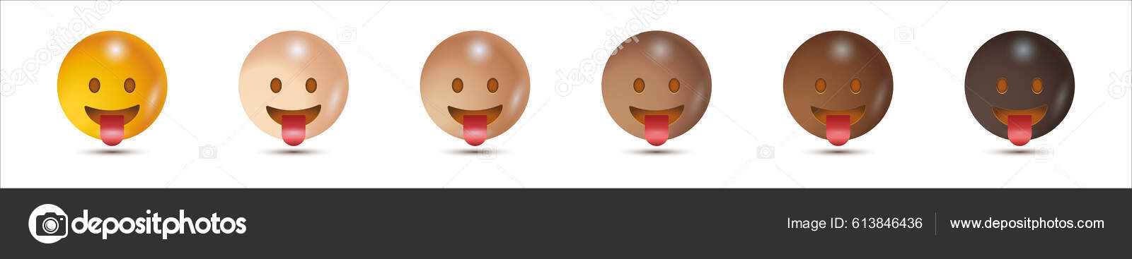 Set Smiler Vektorillustration Realistisk Humørikon Isoleret Til ...