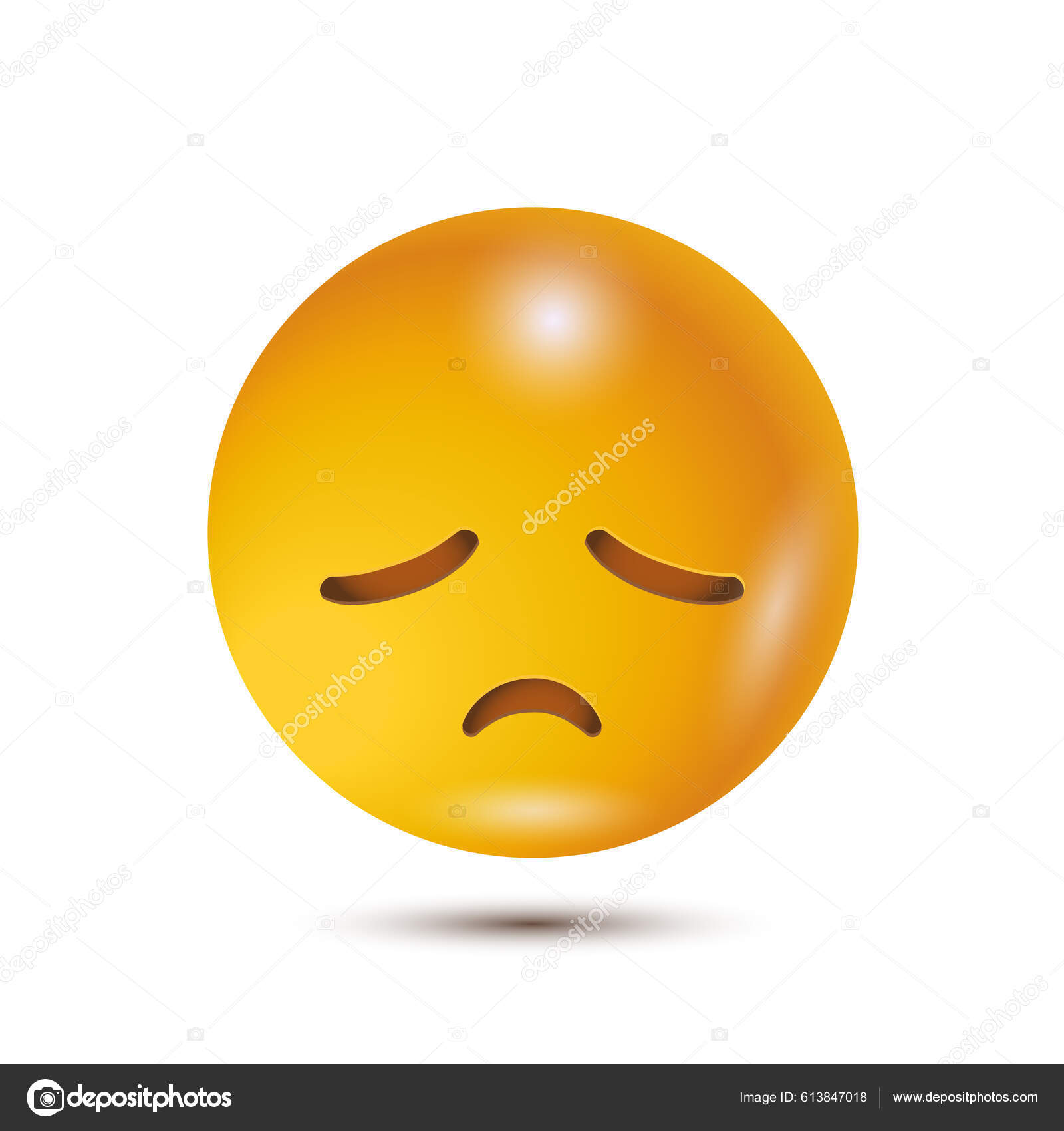 Triste Cara Triste Triste Icono Vectorial Estilizado Emoticono Realista ...