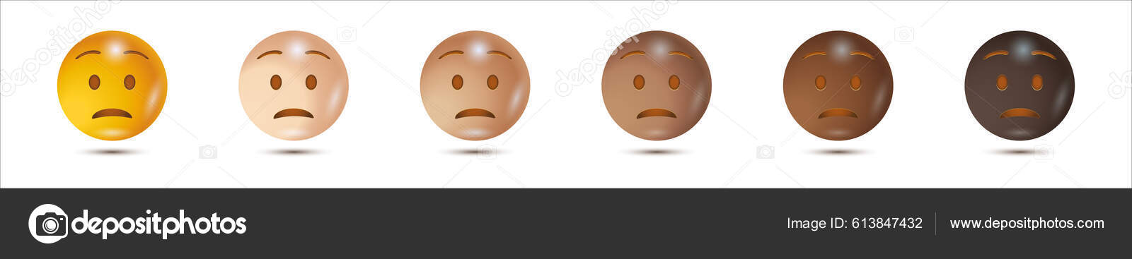 皱着眉头大皱眉 矢量图解 现实的感情 在白色背景中被隔离 病媒Emoji 适用于应用程序 图库矢量图©vitalinagerman 613847432