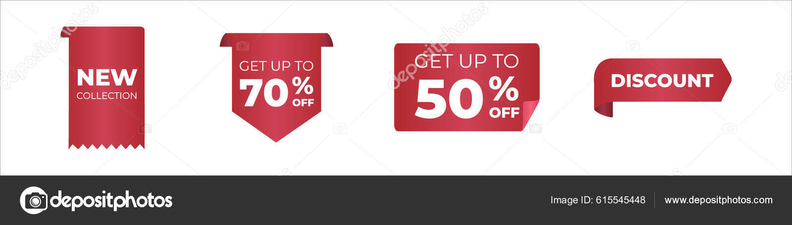 Set Transparent Geometric Vector Banners Price Tags Vector Collection ...