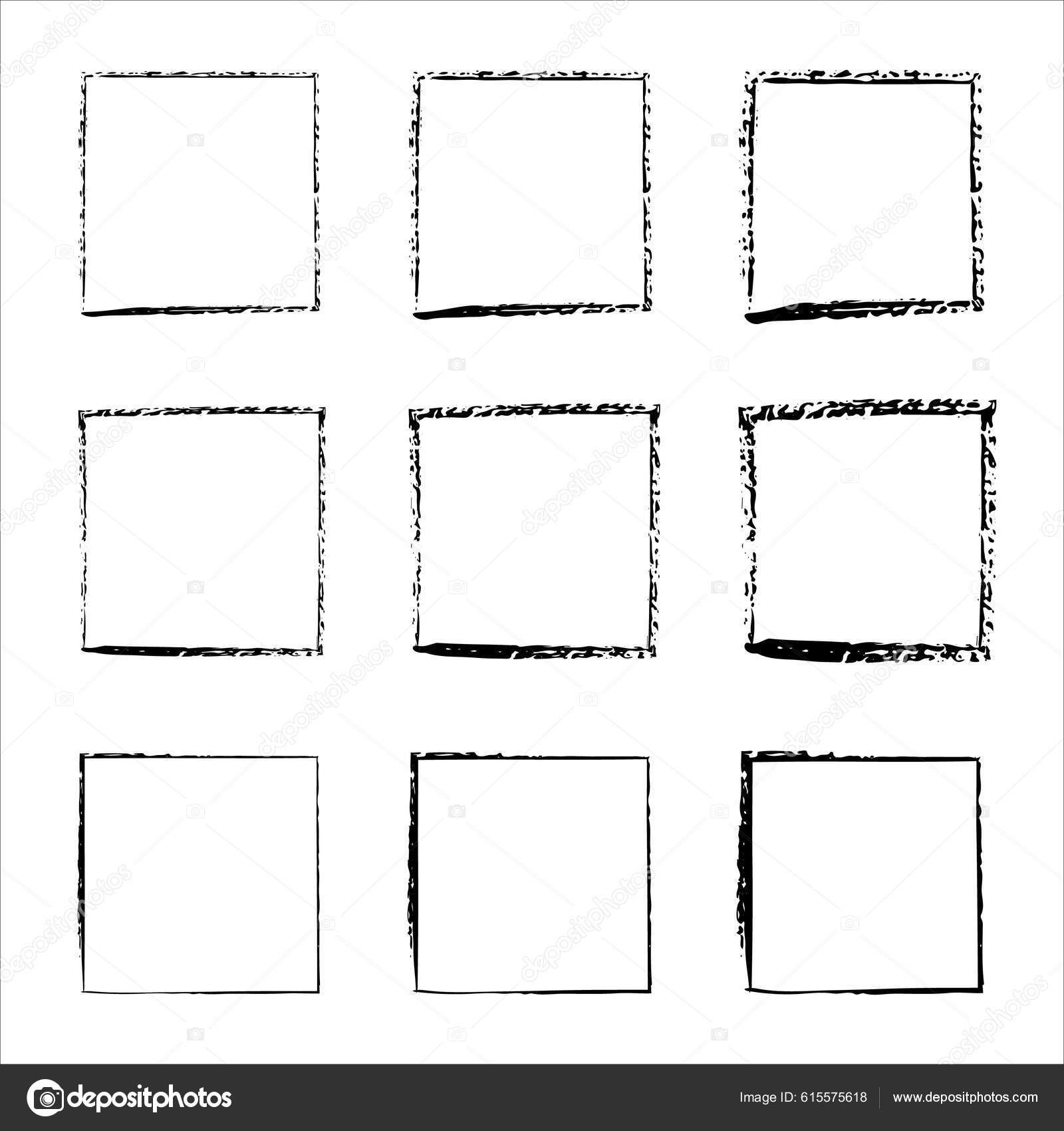 Collection Square Black Hand Drawn Grunge Frames Grunge Ink ... Collection Square Black Hand Drawn Grunge Frames Grunge Ink ...