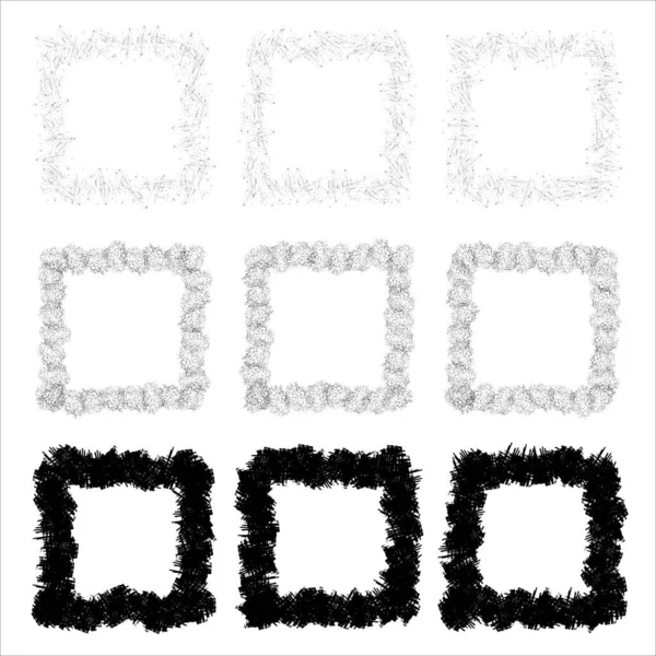 Rectangular Vector Frame Vector Black Painted Squares Set Grunge Square Stock Vector Image by ...
