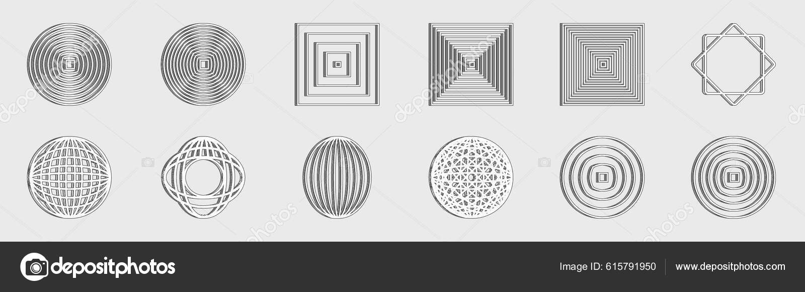 Collection Y2K Elements Big Collection Abstract Graphic Geometric ...