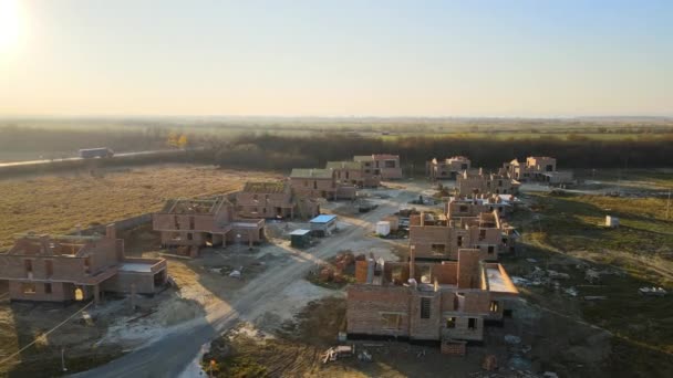 Industrial building site in rural area with residential houses under ...