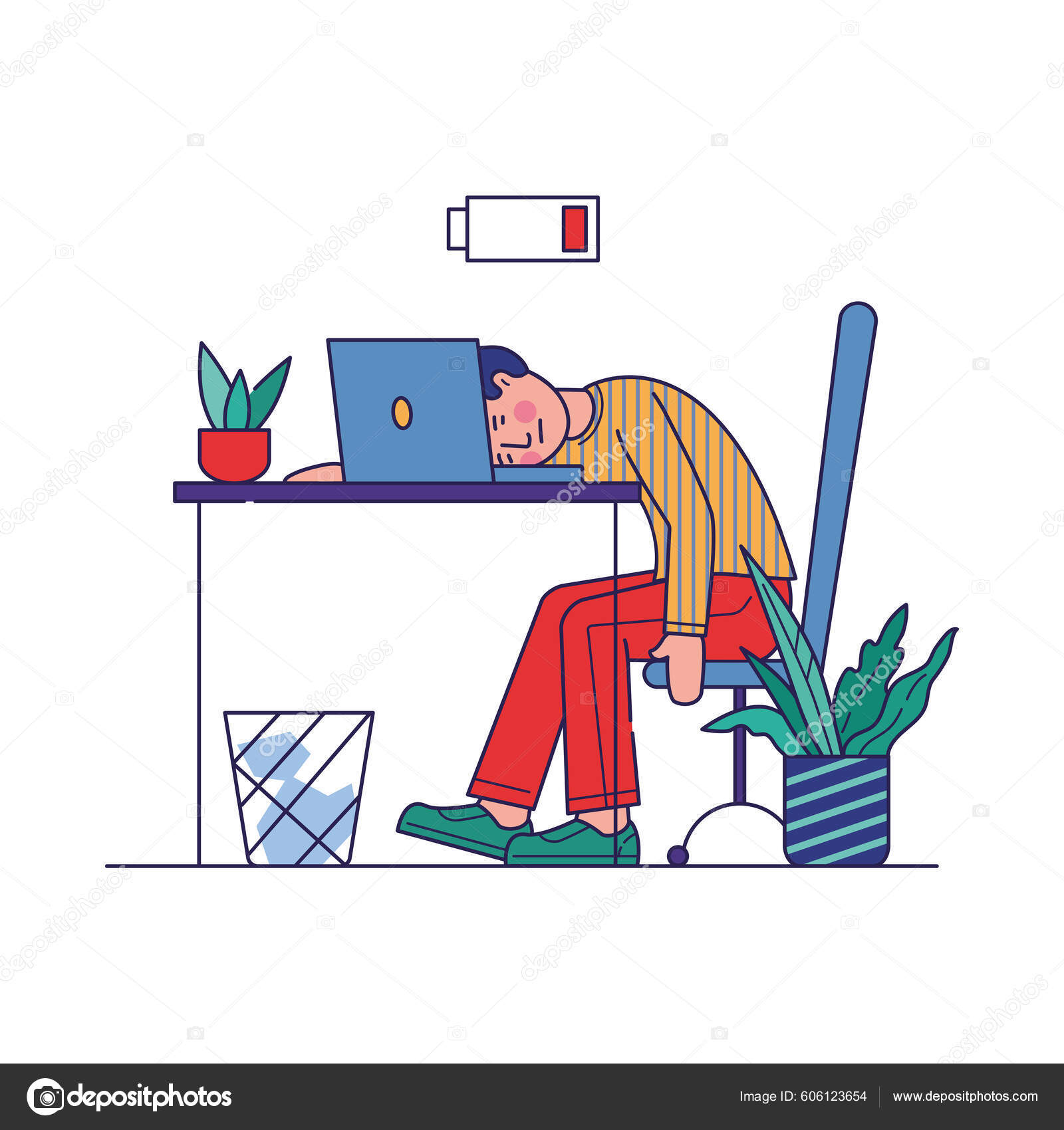 Exhausted At Work Clipart