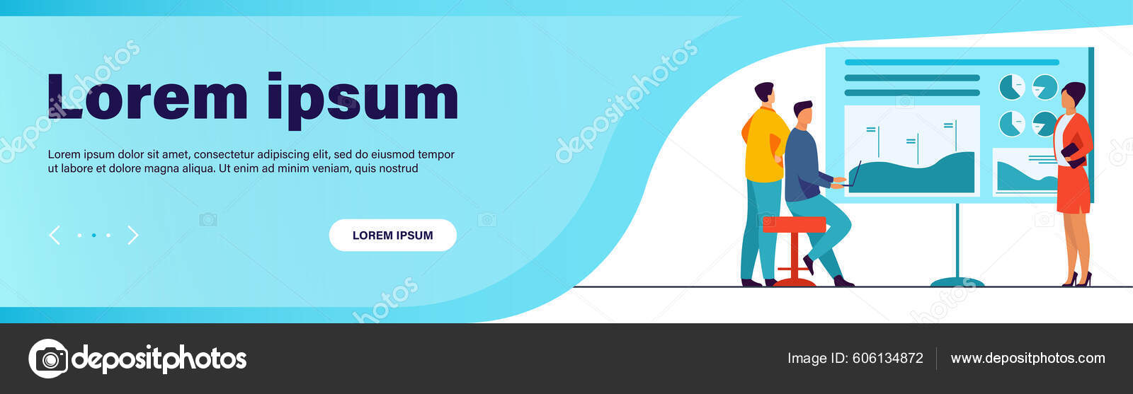 Manager Presenting Report Colleagues Partners Investors Diagram Bar ...