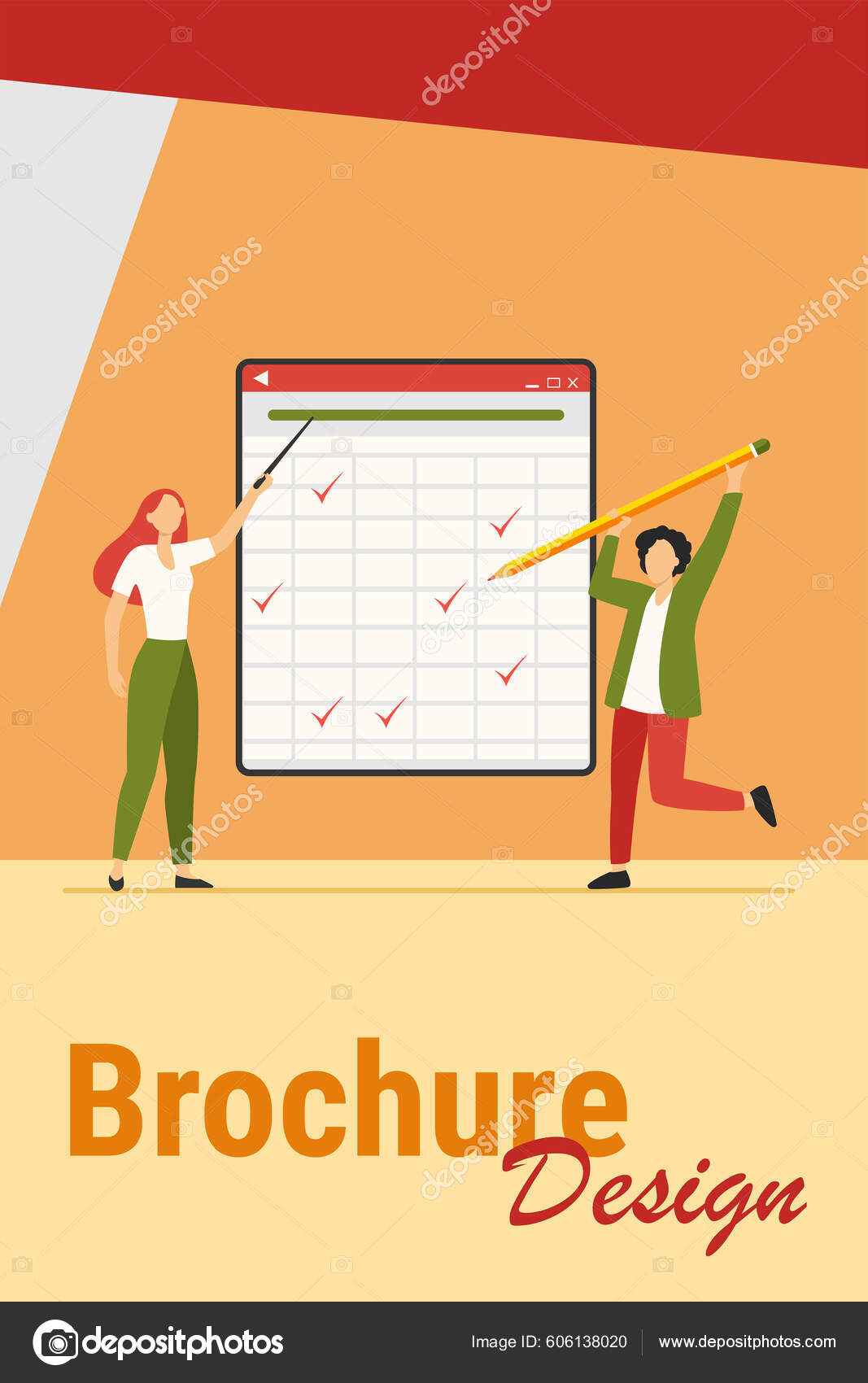 Teacher Explaining Task Student Passing Test Drawing Ticks Matrix Flat ...