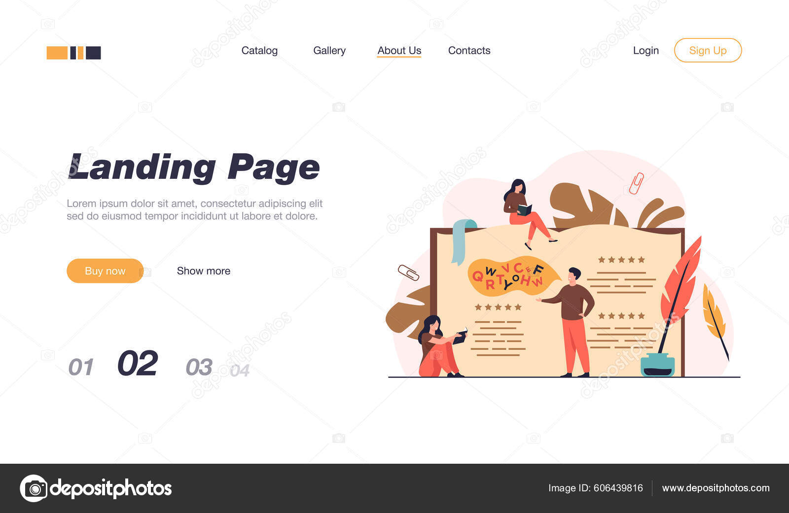 Tiny People Reading Writing Poetry Poem Isolated Flat Vector ...