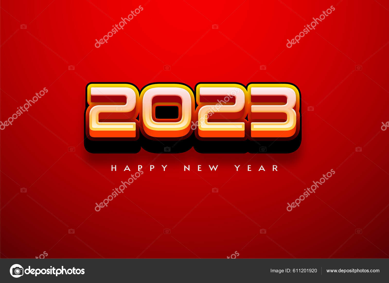 Happy New Year 2023 Bold Numbers Stock Vector Image by ©berkahya #611201920