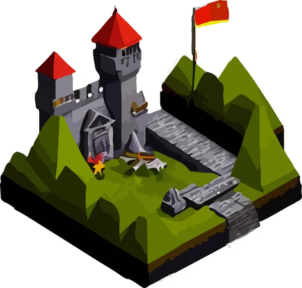 Vector Isometric Medieval Low Poly Castle Vector Illustration Stock ... Vector Isometric Medieval Low Poly Castle Vector Illustration Stock ...